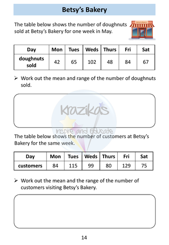 Mean and Range Workbook - Level 1 Functional Skills Maths | Teaching ...