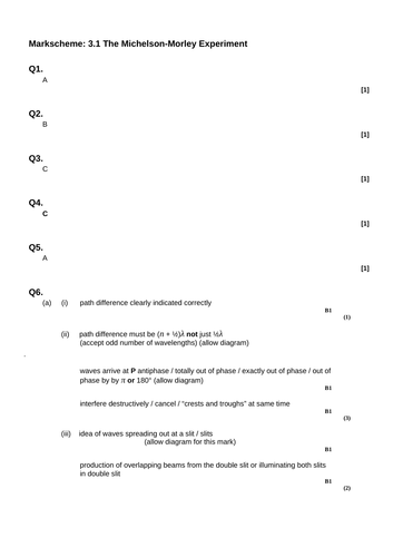 AQA A Level Physics - Turning Points - Full Unit | Teaching Resources