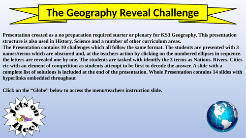 The Geography Reveal Challenge | Teaching Resources
