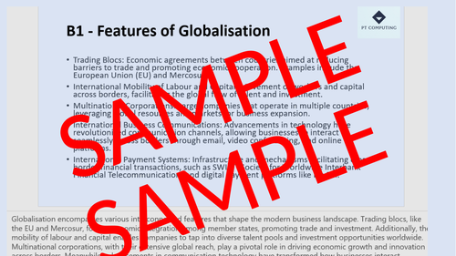 Level 3 BTEC Business - Unit 5: International Business (All Learning ...