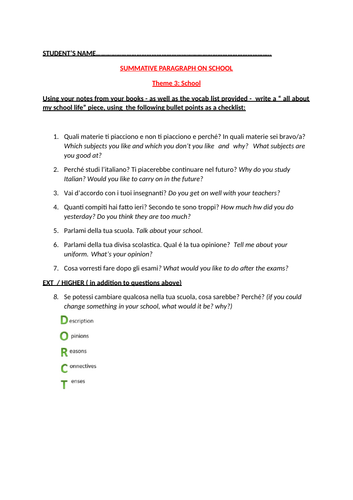 Materie scolastiche Italiano School Subjects & opinions in Italian ...