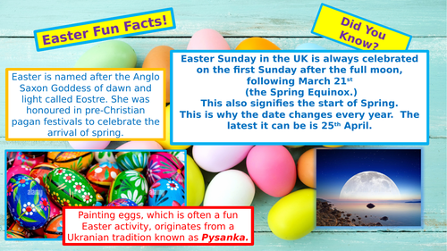 Easter Fun Facts Powerpoint/Wordsearch/Word Unscramble Game. KS1/KS2 | Teaching Resources
