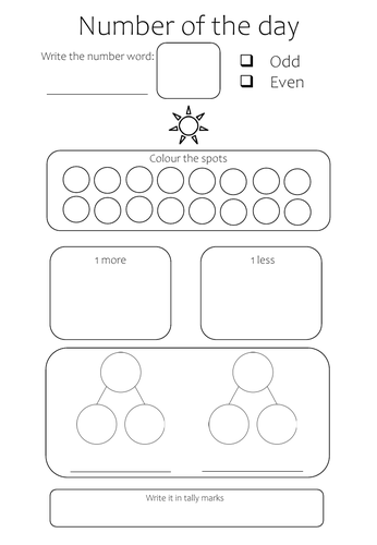 Number of the day board | Teaching Resources