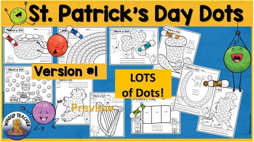 St. Patrick's Day Bingo Dot Dauber Worksheets - Do-A-Dot Marker ...