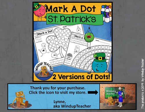 St. Patrick's Day Bingo Dot Dauber Worksheets - Do-A-Dot Marker ...