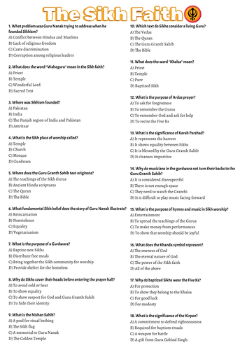Sikhism Introduction | Teaching Resources