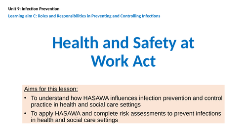 Unit 9: Infection, Prevention and Control | Teaching Resources