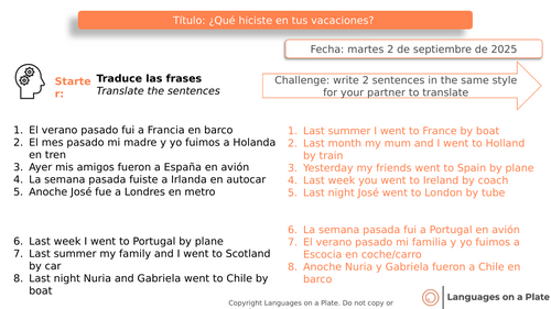 ¿Qué hiciste en tus vacaciones? - Past holidays - Preterite - Spanish ...