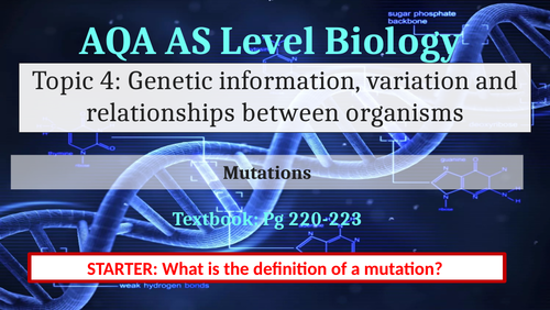 AQA Biology Unit 4 Variation between Organisms | Teaching Resources