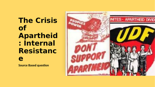 Internal Resistance in South Africa and the crisis of Apartheid ...