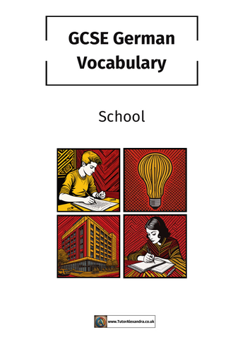 German New GCSE 2024 Vocabulary Booklets: School/Future/Basics ...