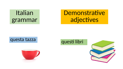 Italian demonstrative adjectives | Teaching Resources