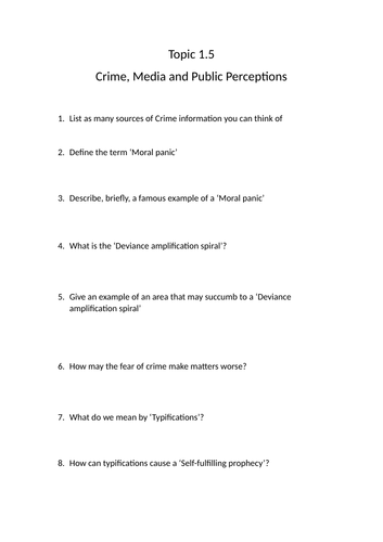 The impact of Media on Public Perceptions of Crime. | Teaching Resources