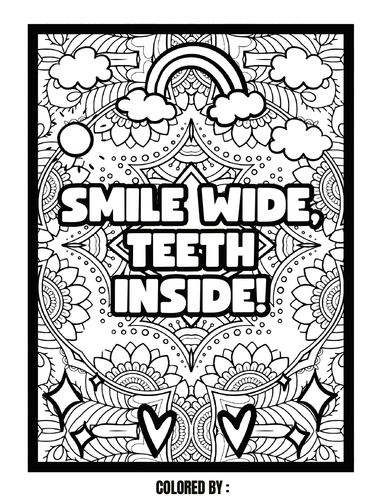Healthy Teeth Coloring Pages, Activities For SEL, Easy Phrases Coloring ...