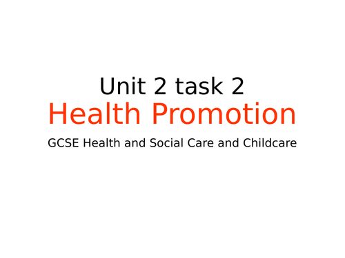 WJEC GCSE Health and Social Care: Unit 2 Task 2 support pack | Teaching ...
