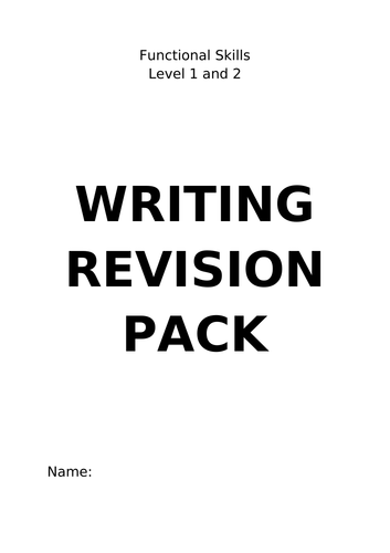 Functional Skills English Level 1 and 2 Reading/Writing Revision ...