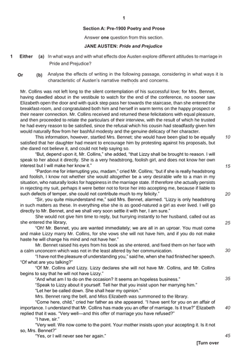 PRIDE AND PREJUDICE PASSAGE BASED EXAM | Teaching Resources