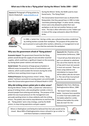 The Miners Strike 1984 - 1985 | Teaching Resources