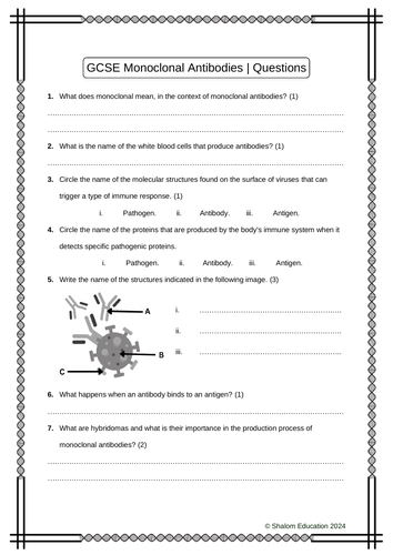 AQA GCSE Biology - Health and Disease: 40 Activity + Practice Question ...