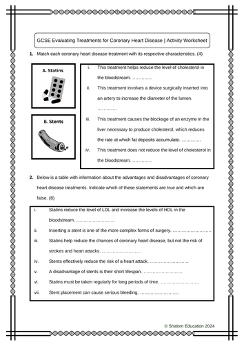 AQA GCSE Biology - Health and Disease: 40 Activity + Practice Question ...