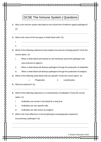AQA GCSE Biology - Health and Disease: 40 Activity + Practice Question ...