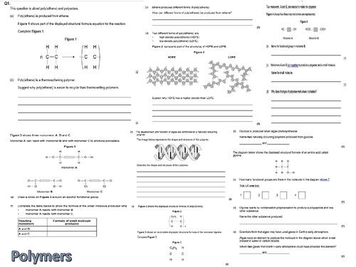 GCSE Exam Question sheets homework revision AQA Chemistry trilogy ...