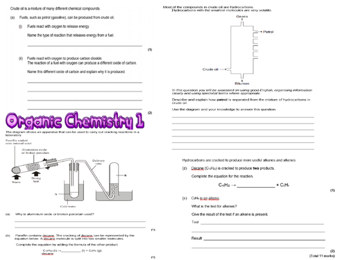 GCSE Exam Question sheets homework revision AQA Chemistry trilogy ...