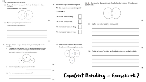 GCSE Exam Question sheets homework revision AQA Chemistry trilogy ...