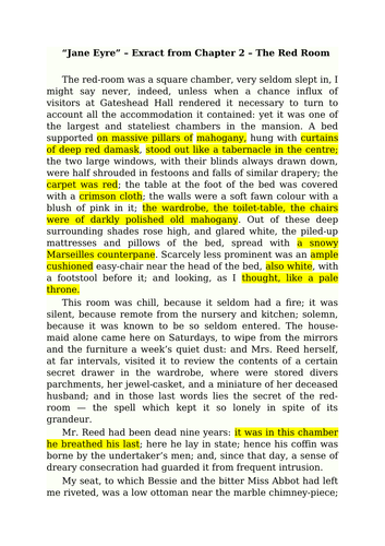 Jane Eyre KS3 Lesson Plan for Chapter 2 - The Red Room | Teaching Resources
