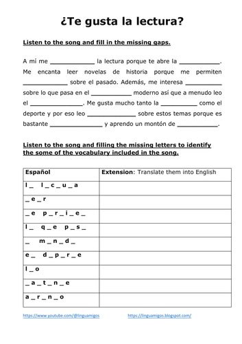 ¿Te gusta la lectura? | Teaching Resources