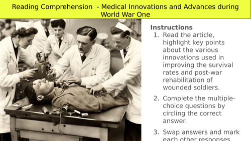 Medical Innovations and Advances during World War One - Medicine ...