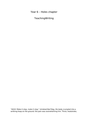 Year 6 Holes chapter (expected standard) | Teaching Resources