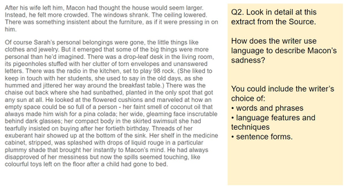 English Language Paper One Example (AQA): The Accidental Tourist ...