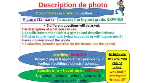 French IGCSE Photo task- explanation and practice | Teaching Resources
