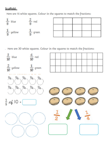Year 4 Fractions of Amounts Full Pack | Teaching Resources