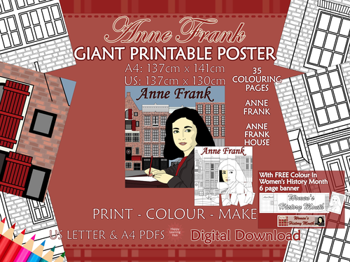 Women's History Month, Classroom Display, Anne Frank Poster Project ...