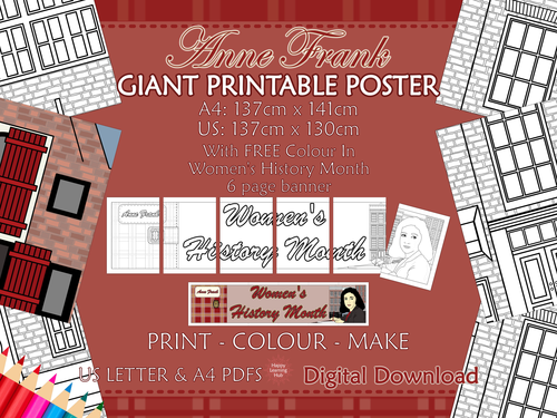 Women's History Month, Classroom Display, Anne Frank Poster Project ...