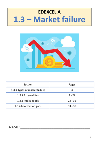 1.3 Market Failure (Student booklet) - Economics Edexcel A | Teaching ...