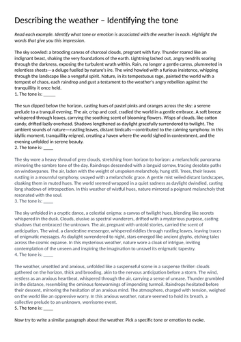 Extending Similes to describe the weather | Teaching Resources