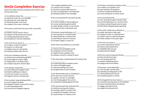 Extending Similes to describe the weather | Teaching Resources