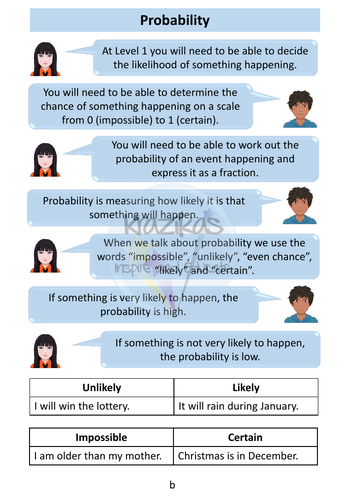 Probability Workbook - Level 1 Functional Skills Maths | Teaching Resources