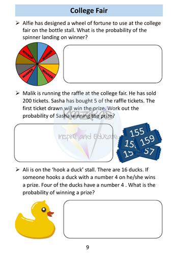 Probability Workbook - Level 1 Functional Skills Maths | Teaching Resources