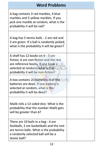 Probability Workbook - Level 1 Functional Skills Maths | Teaching Resources