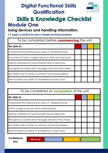 Digital Functional Skills - Mod 1 - Using Devices & Handling Information - 1.9 - Troubleshooting ...