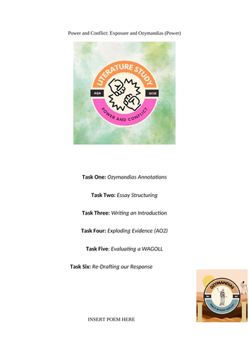 Poetry: Comparing Ozymandias and Exposure (Power) | Teaching Resources