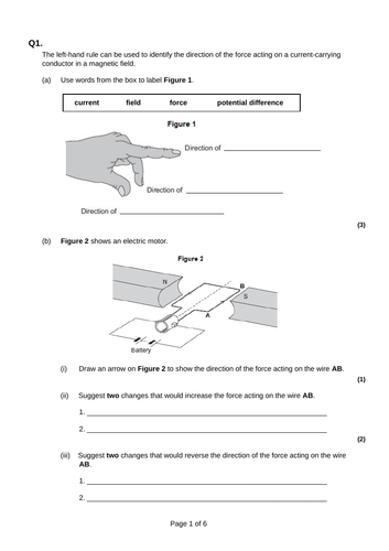 Motor effect part 2 | Teaching Resources