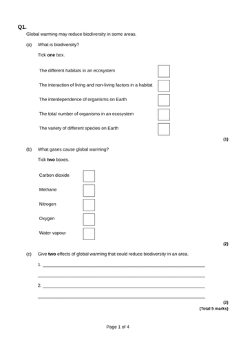 Global warming and deforestation | Teaching Resources