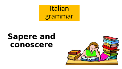 Italian verbs sapere and conoscere | Teaching Resources
