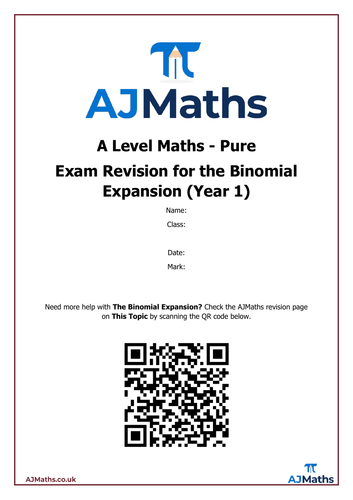 A Level Maths | Exam Revision for the Binomial Expansion | Teaching ...