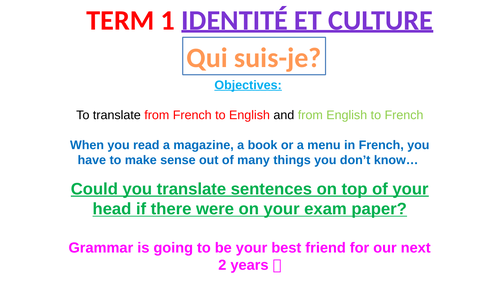 French GCSE grammar and translations materials | Teaching Resources